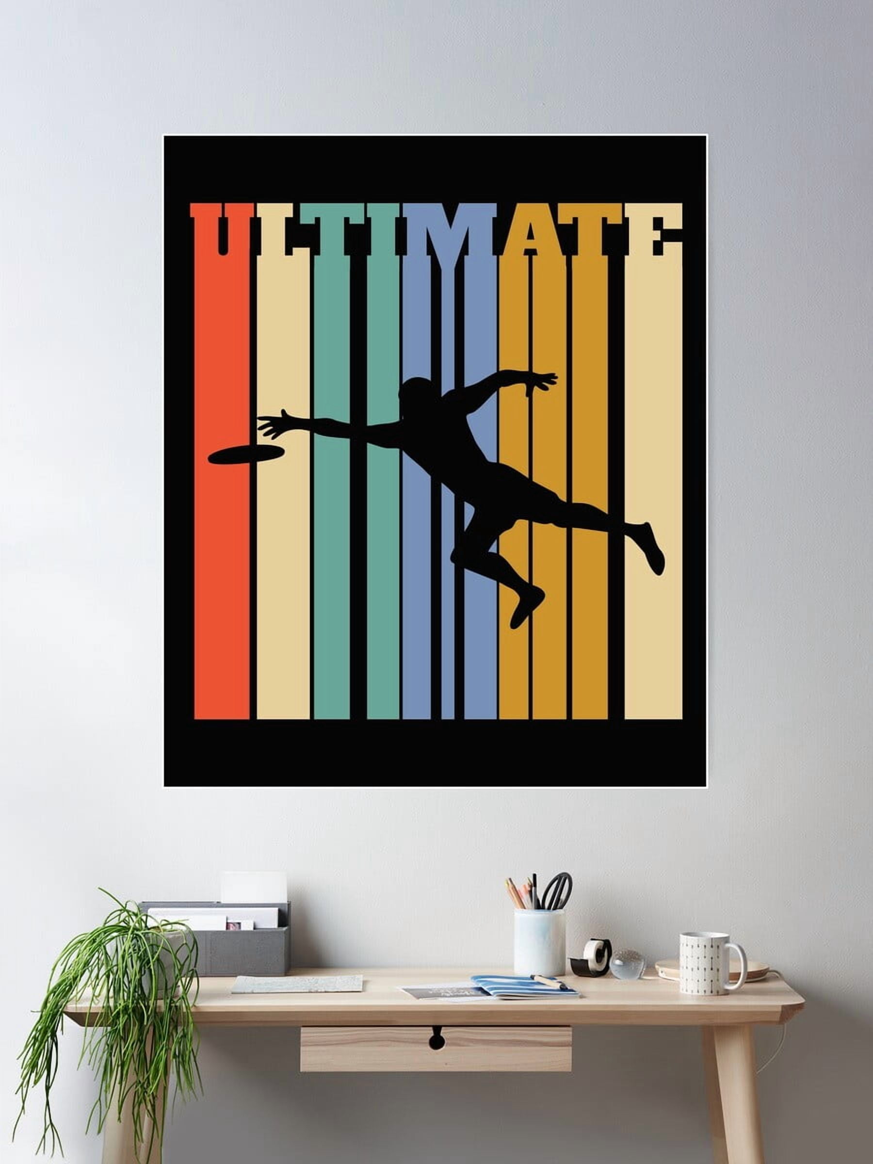 Kna Prints - Vintage Style Ultimate Frisbee Poster, UNFRAMED-8x12 ...