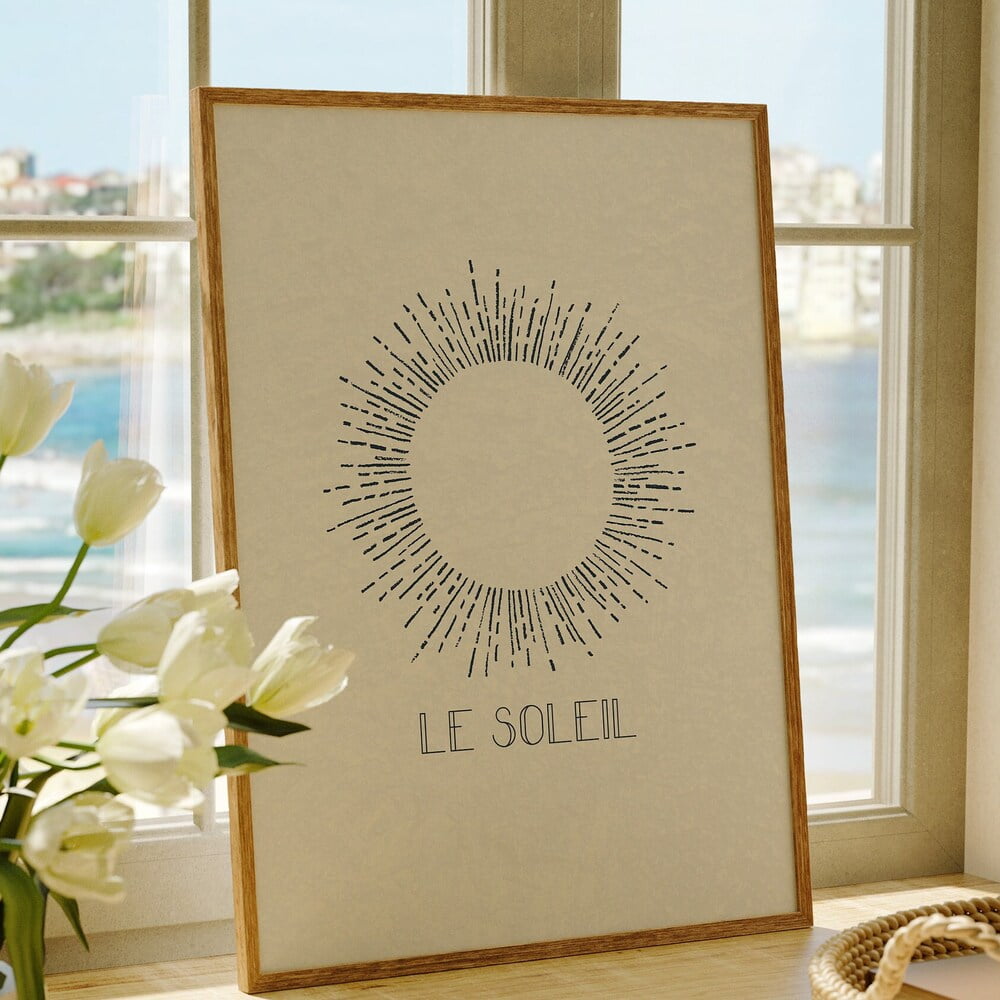Kna Prints - Vintage Sun Print Le Soleil Poster Coastal Wall Art ...