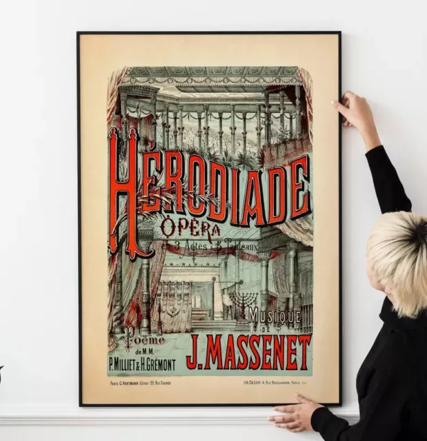 Kna Prints - Vintage Theater Wall Art – French Opera Poster, Retro 19Th ...