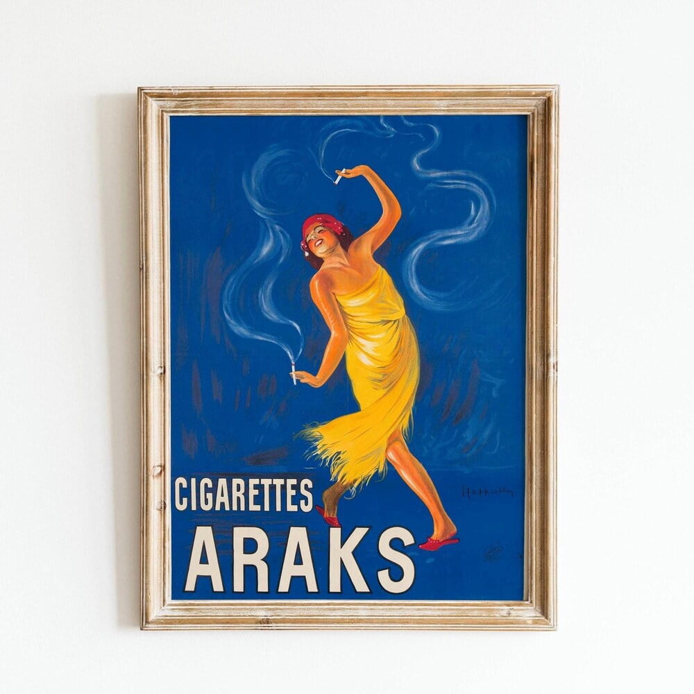 Kna Prints - Vintage Tobacco Ad Poster Cigarettes Smoking Woman Blue ...