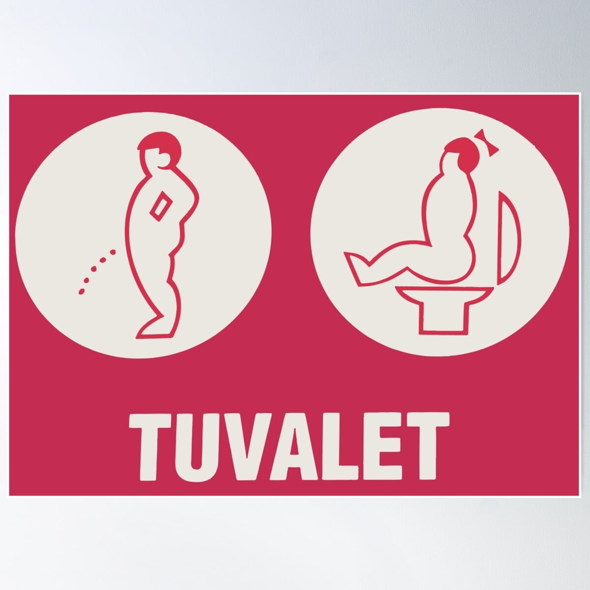 Kna Prints - Vintage Toilet Sign Tuvalet Bathroom Humor Fun Poster Wall ...