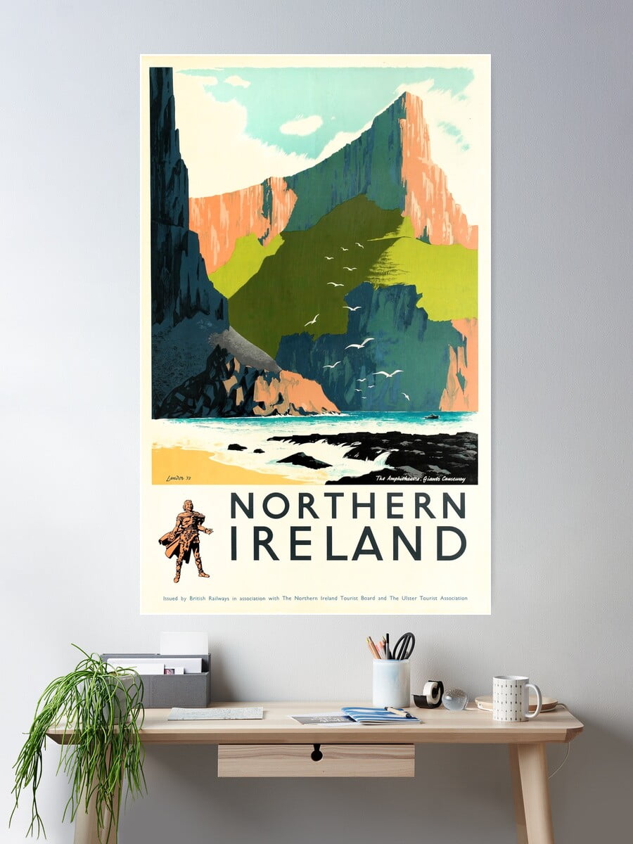 Kna Prints - Vintage Travel Poster - Northern Ireland, Giant'S Causeway ...