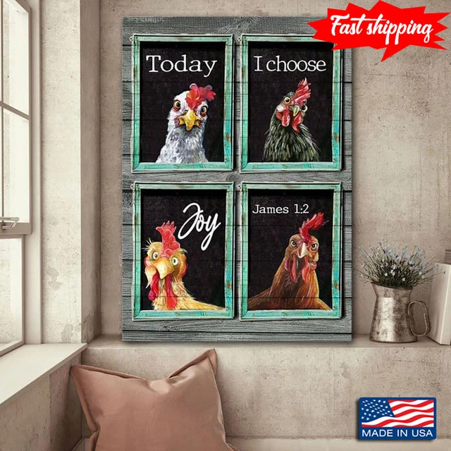Kna Prints - Vintage Window With Chickens Today I Choose Joy James 12 ...