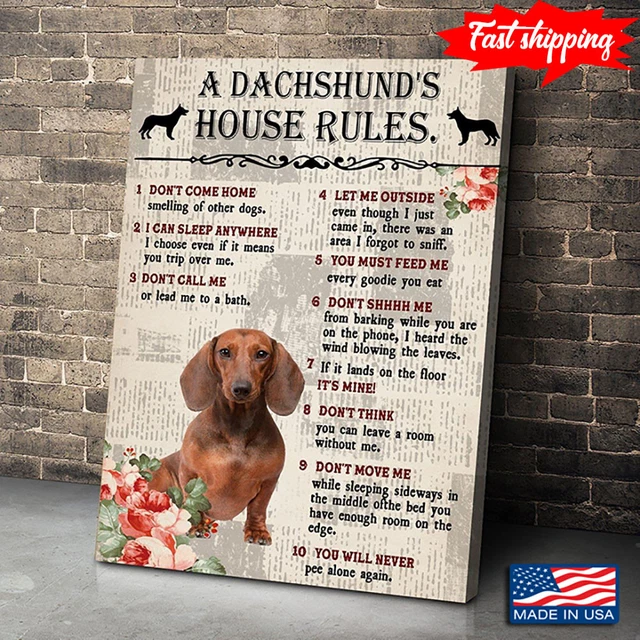 Kna Prints - Vintageloral Book Page Theme A Dachshunds House Rules For ...