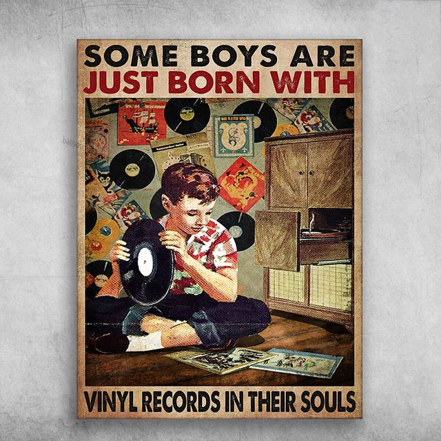 Kna Prints - Vinyl Record, Music Lover - Some Boys Are Just Born With ...