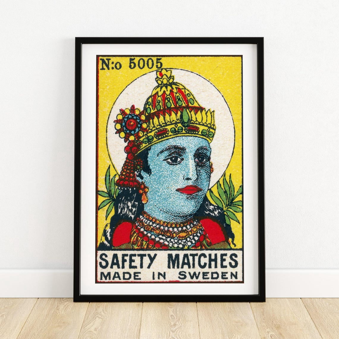 Kna Prints - Vishnu Indian God - Matchbox Print - India Wall Art ...