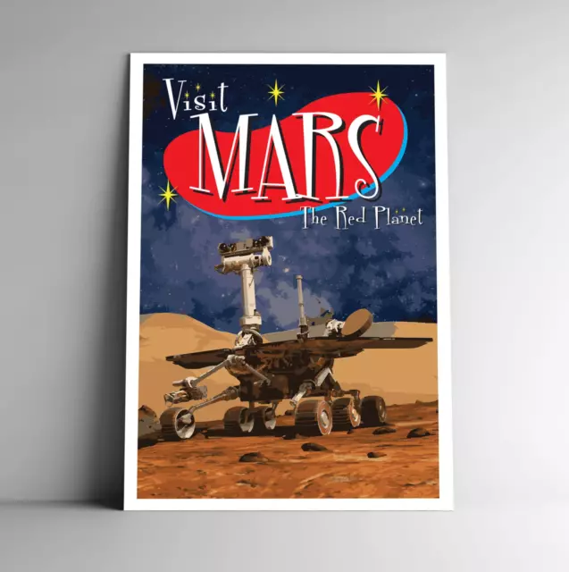Kna Prints - Visit Mars 1950S Retro Style Travel Poster Rover Poster ...