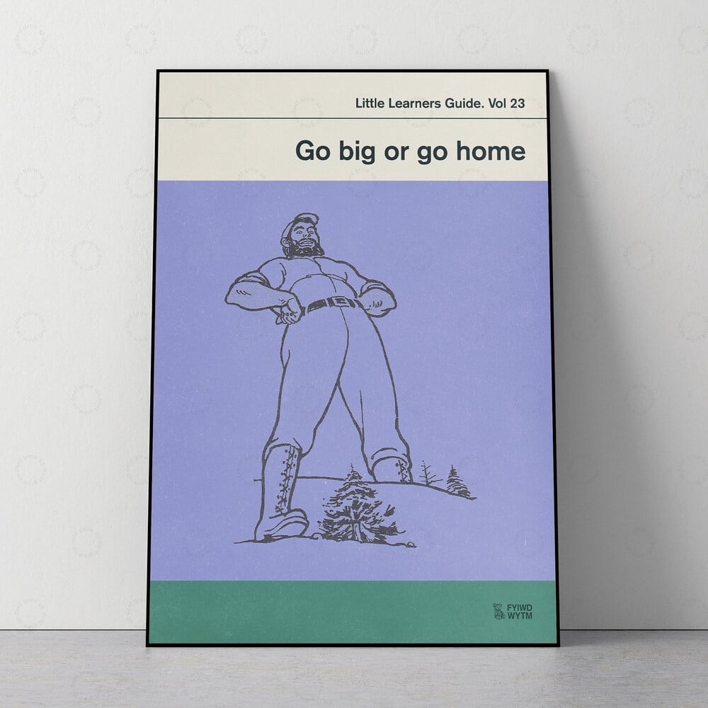 Kna Prints - Vol 23, Go Big Or Go Home - Poster, Retro Book Cover ...