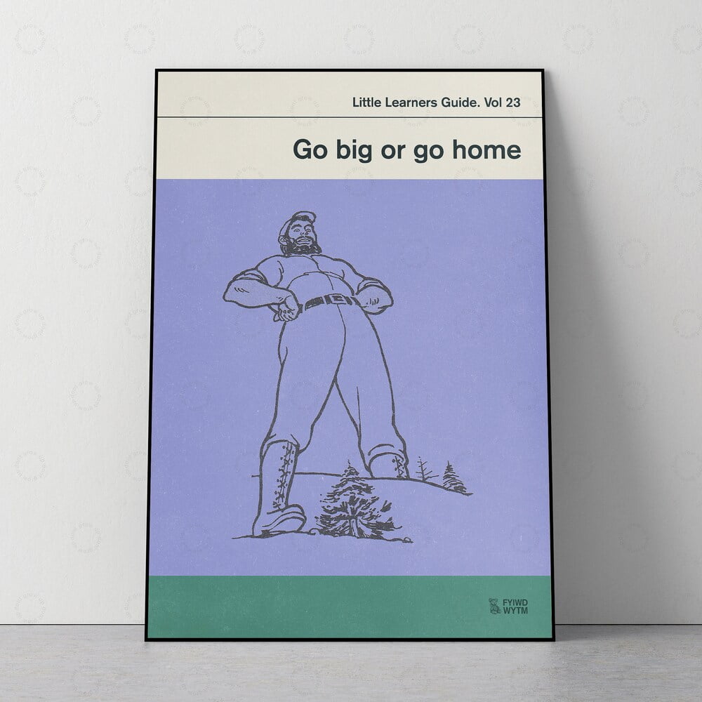 Kna Prints - Vol 23, Go Big Or Go Home - Poster, Retro Book Cover ...