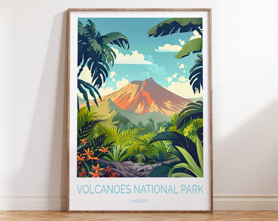 Kna Prints - Volcanoes National Park Travel Poster, Volcanoes Hawaii ...