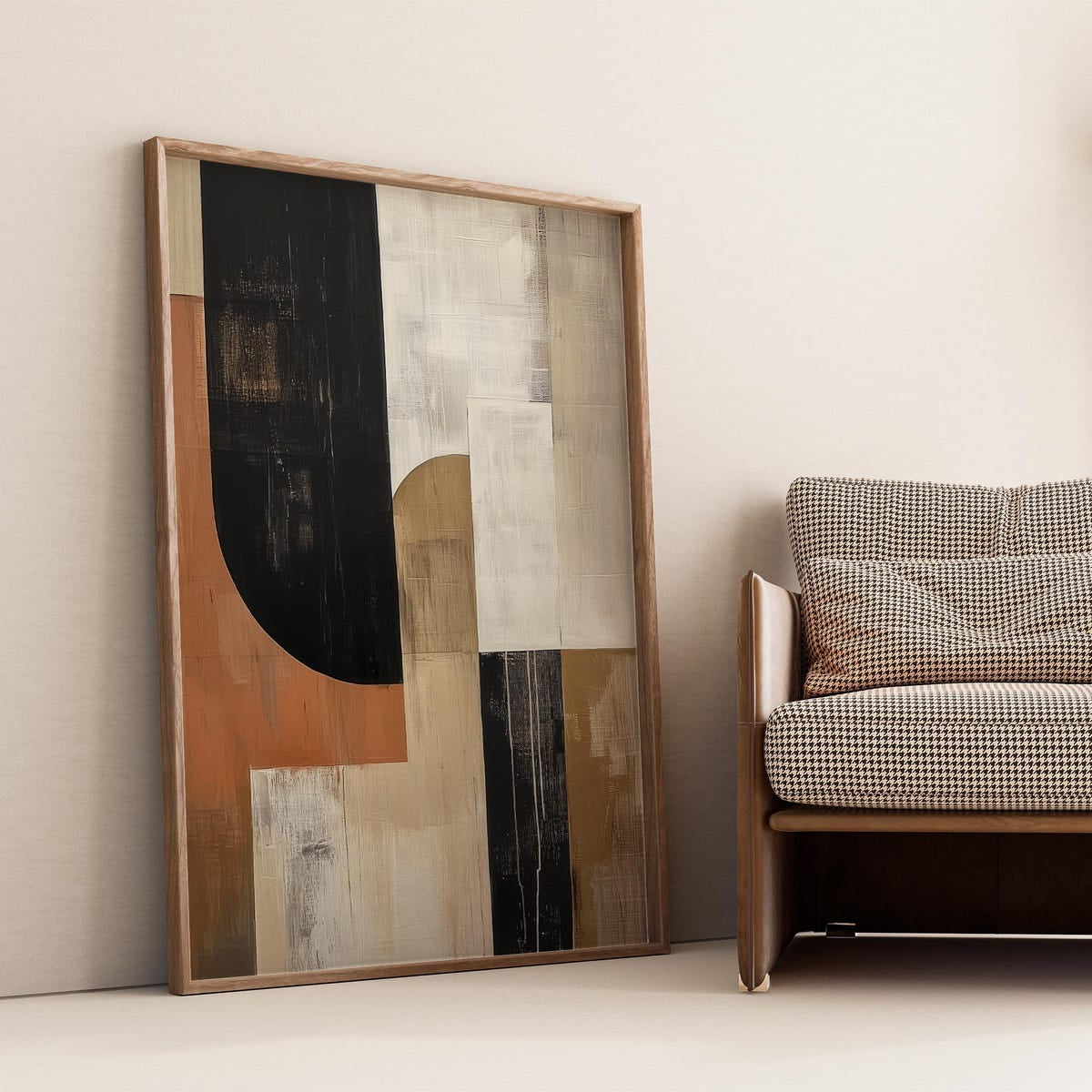 Kna Prints - Wabi Sabi Geometric Abstract Wall Art, Modern Neutral And Terracotta Japandi ...