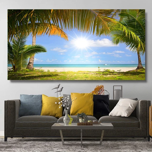 Kna Prints - Wall Art Coconut Tree Landscape Posters Prints Seascape ...