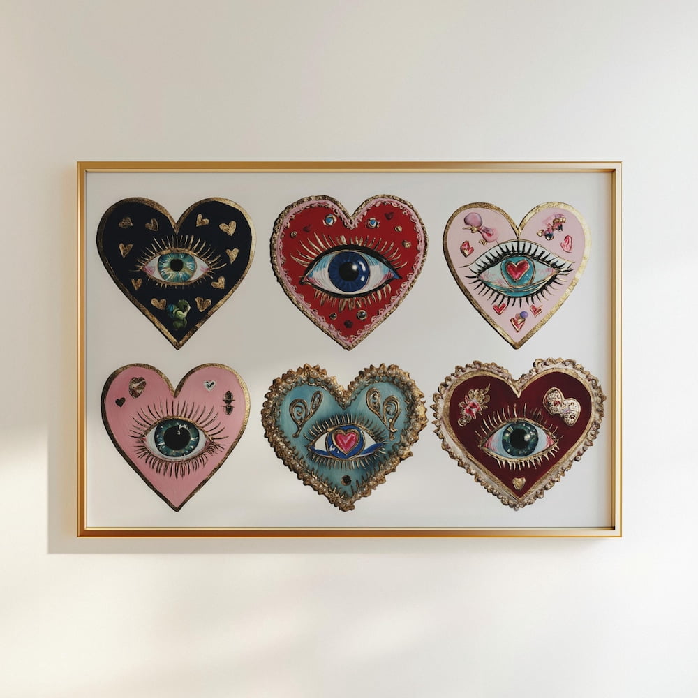 Kna Prints - Wall Art, Psychedelic Sacred Heart Eye Print, Gothic ...