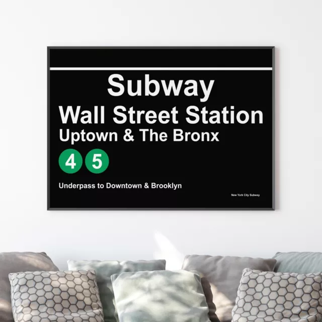 Kna Prints - Wall Street & The Bronx Subway Station Sign, Matte Paper ...