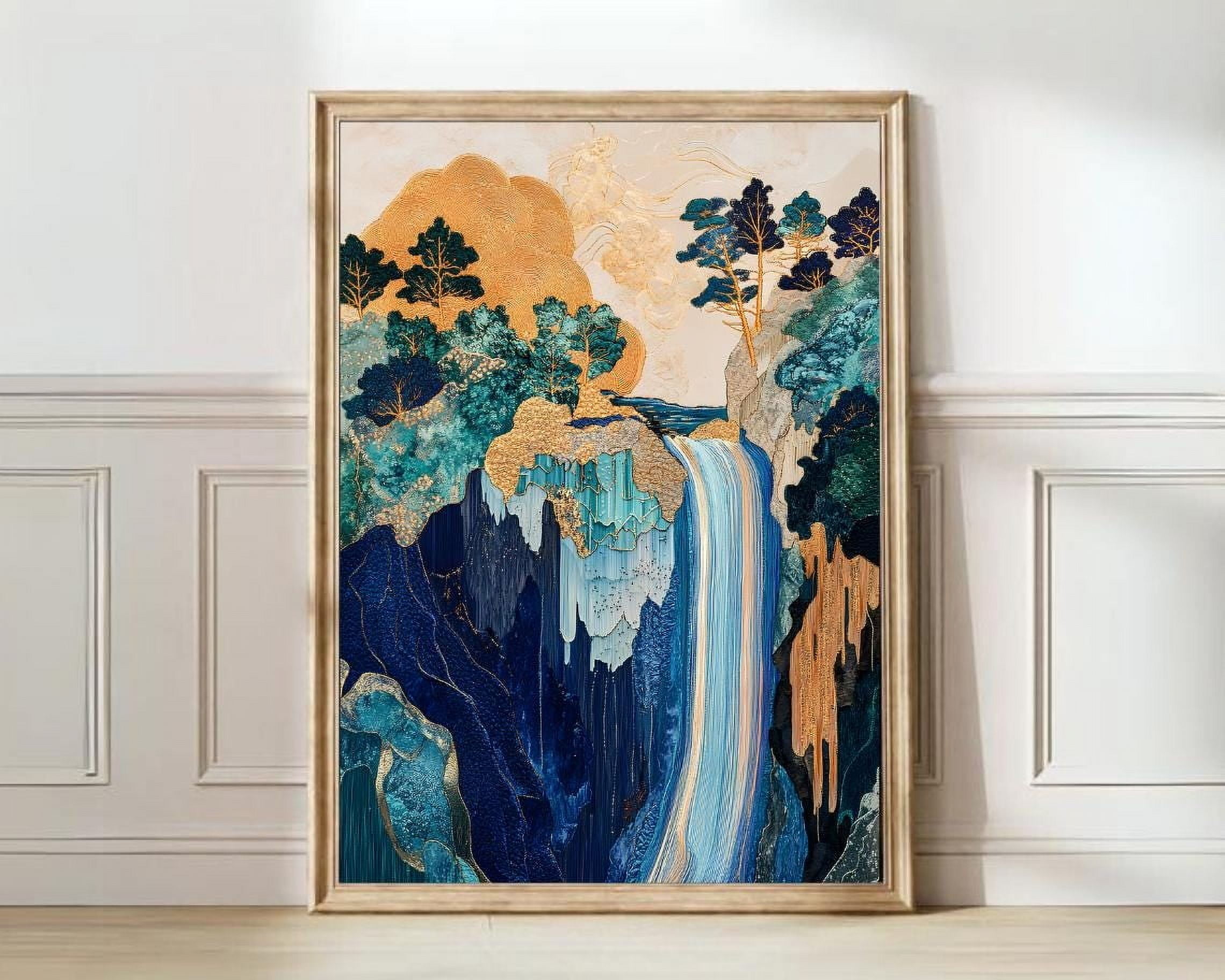 Kna Prints - Waterfall Wall Art Japanese Waterfall Hokusai Ukiyo-E ...