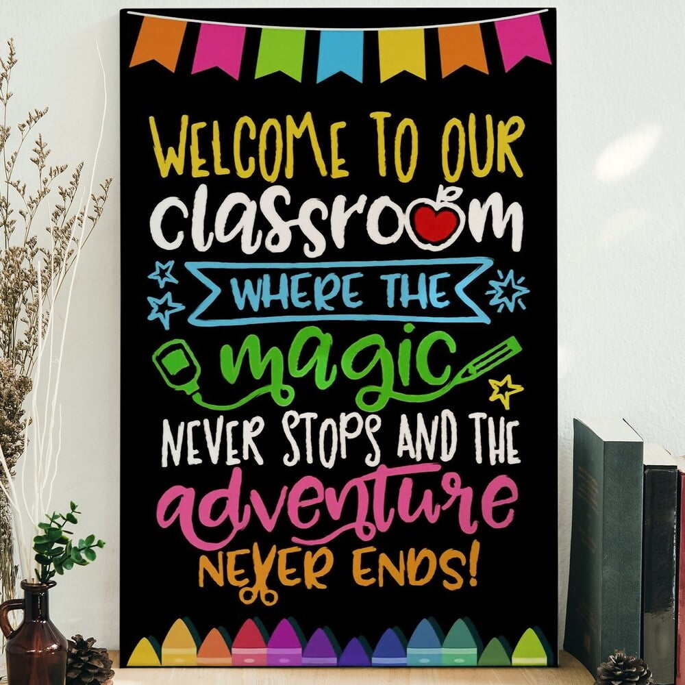 Kna Prints - Welcome To Our Classroom Where The Magic Poster, Class ...