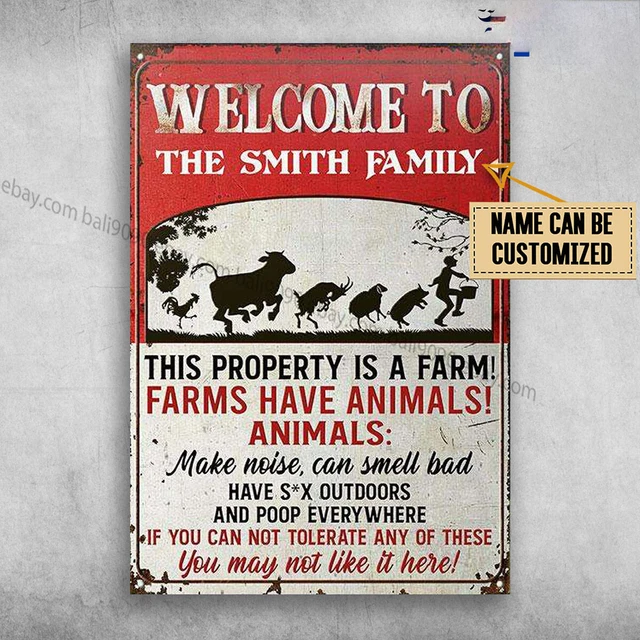 Kna Prints - Well Come To The Smith Family, This Property Is A Farm ...