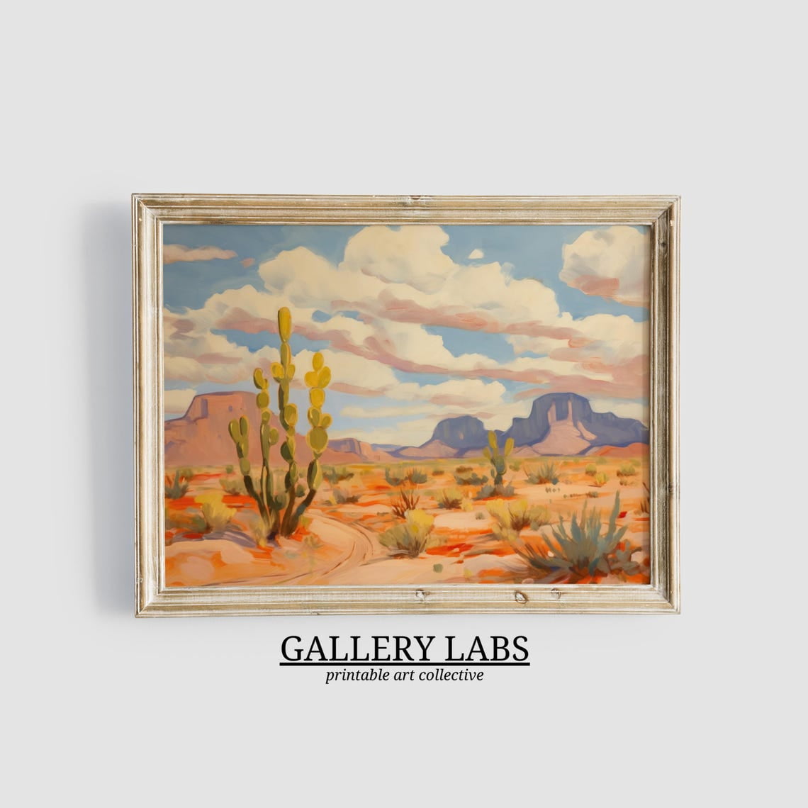 Kna Prints - Western Desert Painting Country Apartment Decor Able Retro ...