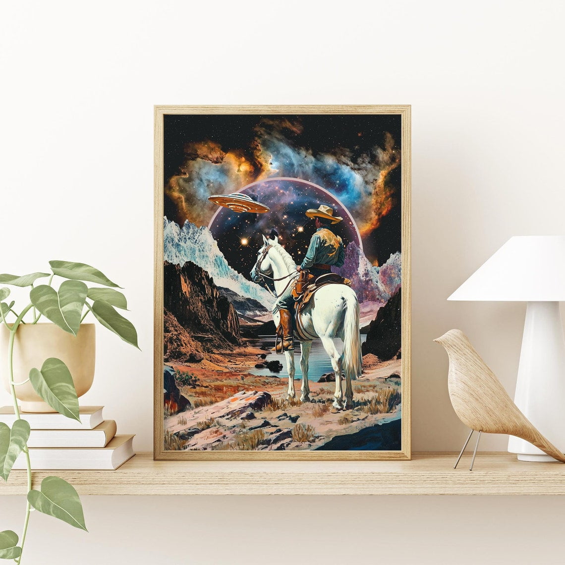 Kna Prints - Western Fantasy (Cowboy Poster, Western Landscape, Modern ...