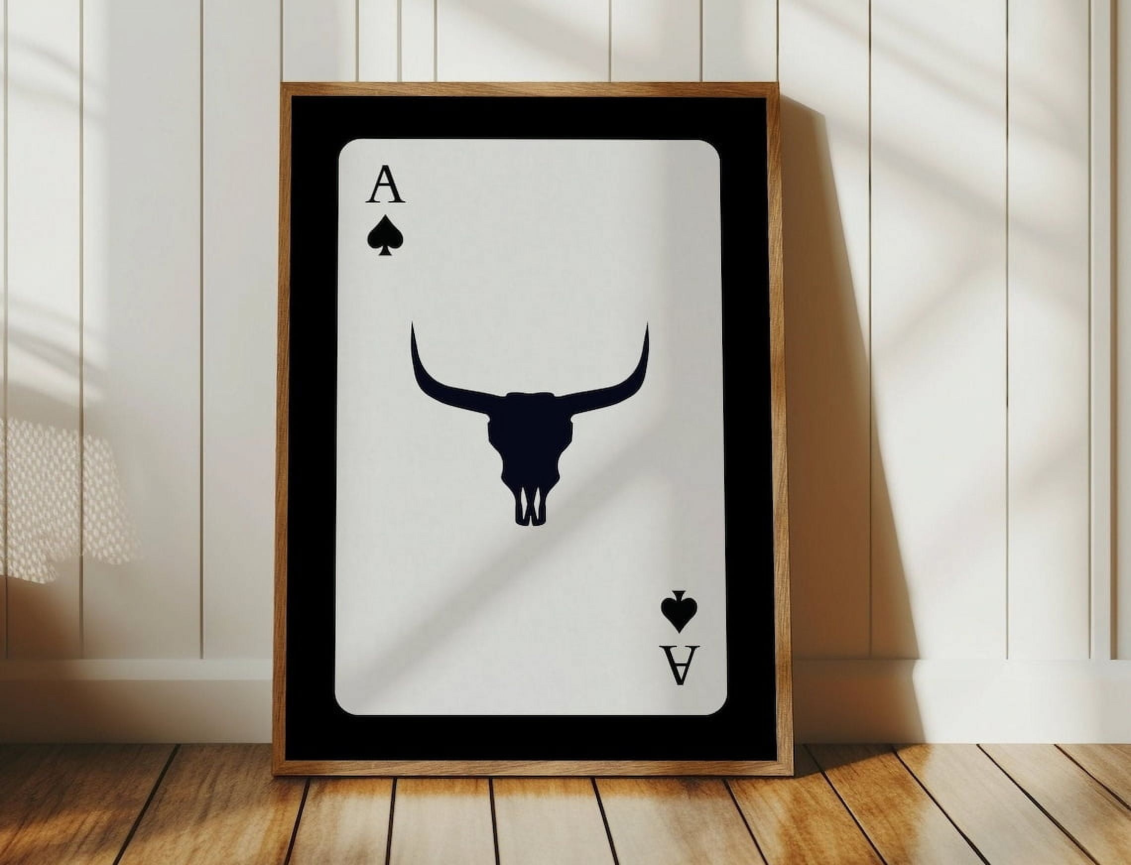 Kna Prints - Western Gothic Wall Art, Ace Of Spades Print, Bull Skull ...