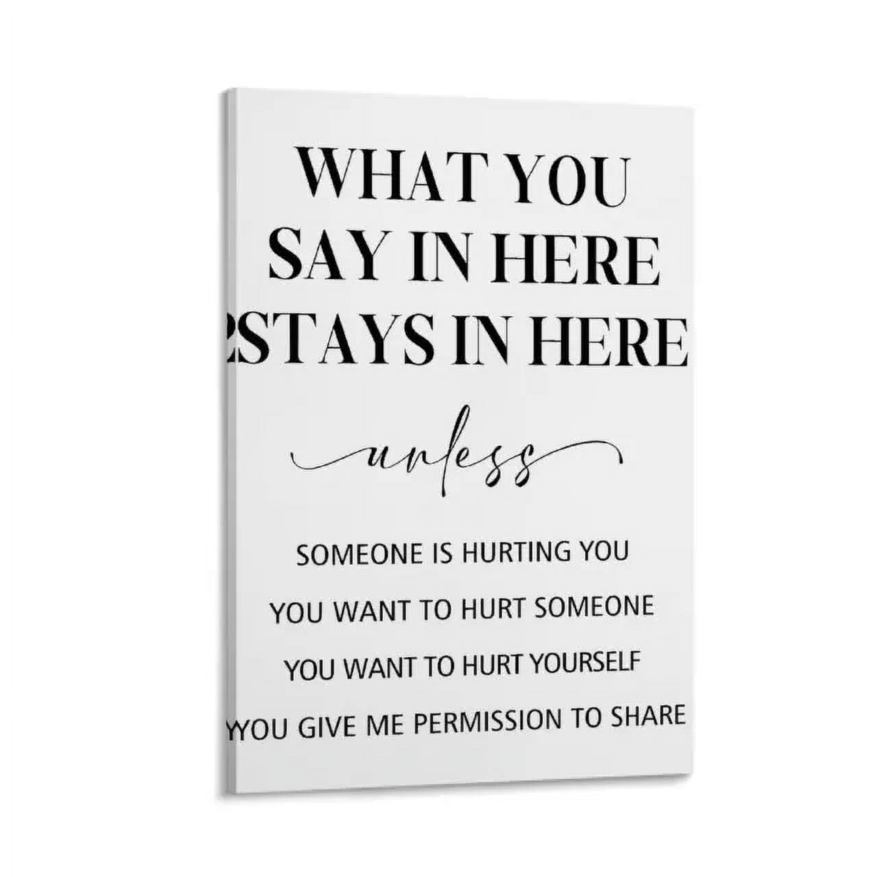 Kna Prints - What You Say In Here Stays In Here Poster Art Modern Art ...