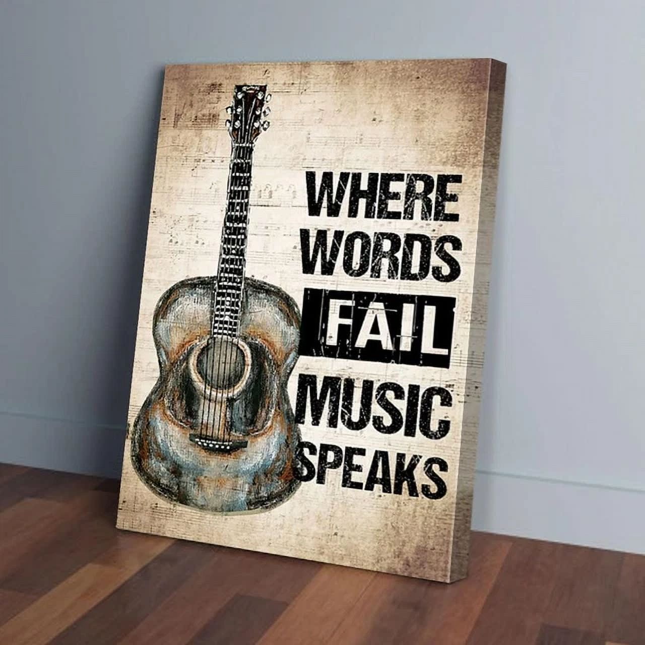 Kna Prints - Where Words Fail Music Speak Guitar Poster, Prints Wall ...