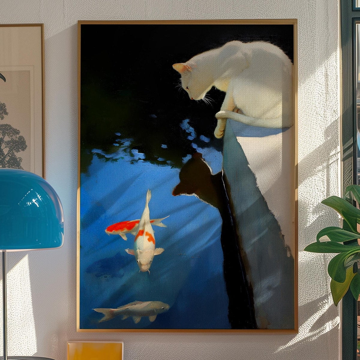 Kna Prints - White Cat Poster, 70S Poster, Animal Poster, Aesthetic Art ...