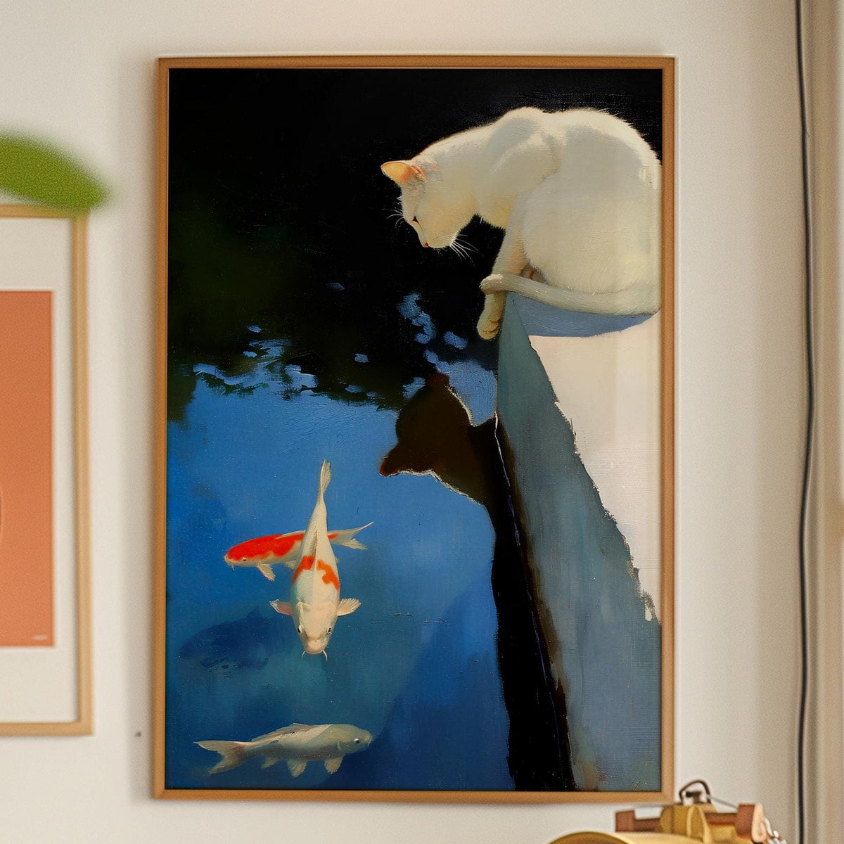 Kna Prints - White Cat Poster, 70S Poster, Animal Poster, Aesthetic Art ...