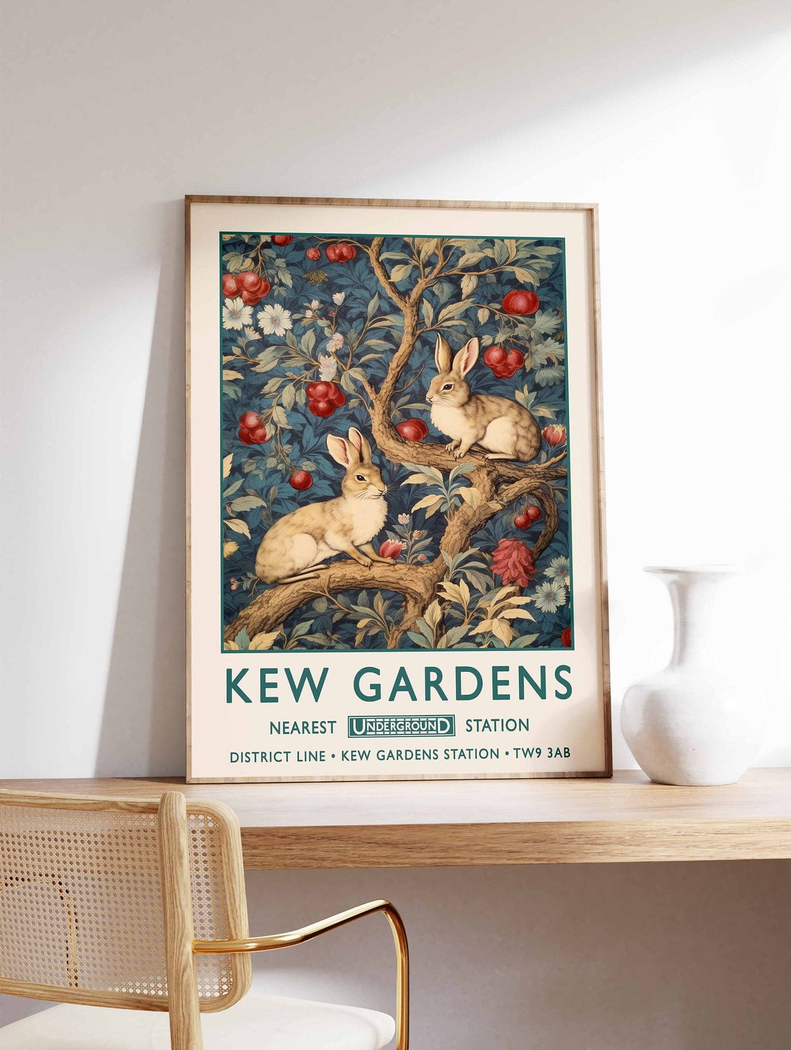 Kna Prints - William Morris Rabbit Garden Print, Kew Gardens Print ...