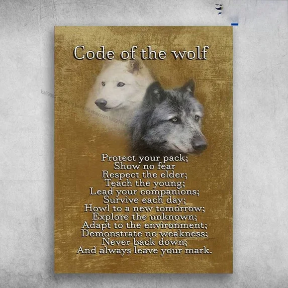 Kna Prints - Wolf Couple, Code Of The Wolf - Protect Your Pack, Showear ...