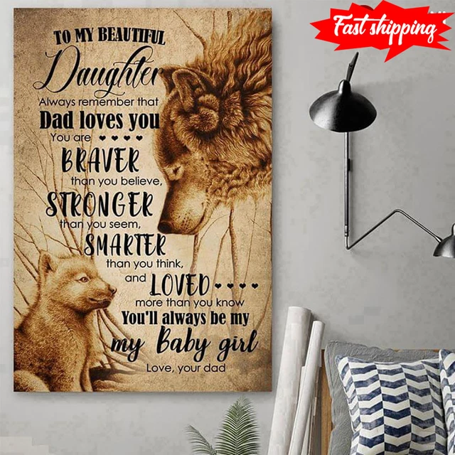 Kna Prints - Wolf Dad &Amp Baby To My Beautiful Daughter Always ...