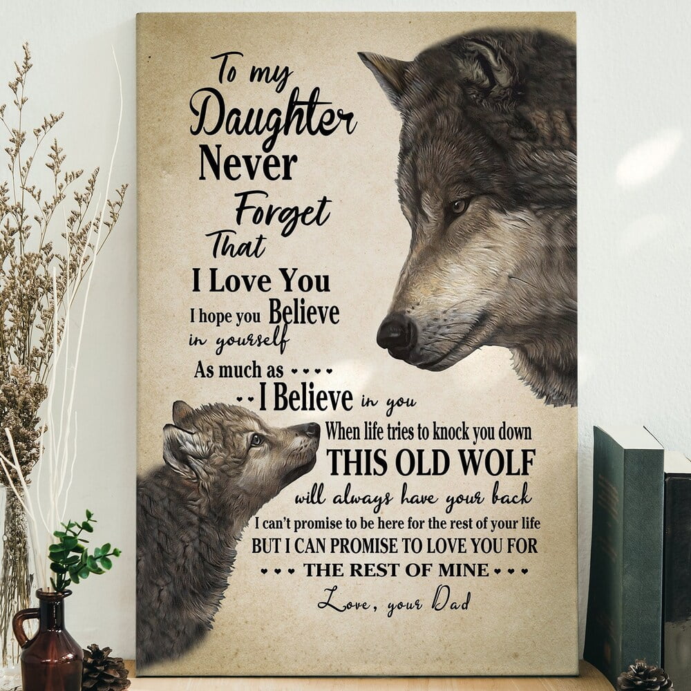 Kna Prints - Wolf Dad & Daughter To My Daughter Poster, Vintage Wolf ...
