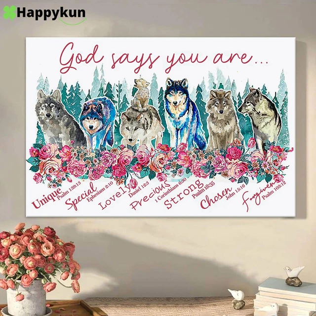 Kna Prints - Wolf God Says You Are L Art - Bible Verse Wall Art ...