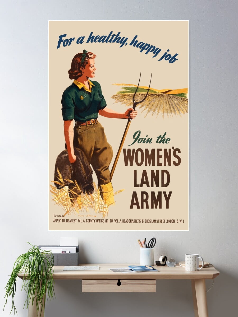 Kna Prints - Women'S Land Army - Advert Poster Wall Art, Modern Wall ...