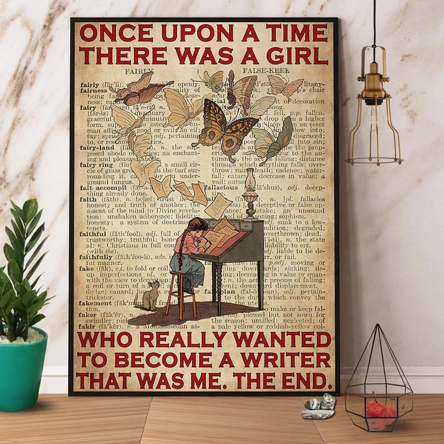 Kna Prints - Writer Girl Girl Wanted To Become A Writer Butterfly ...
