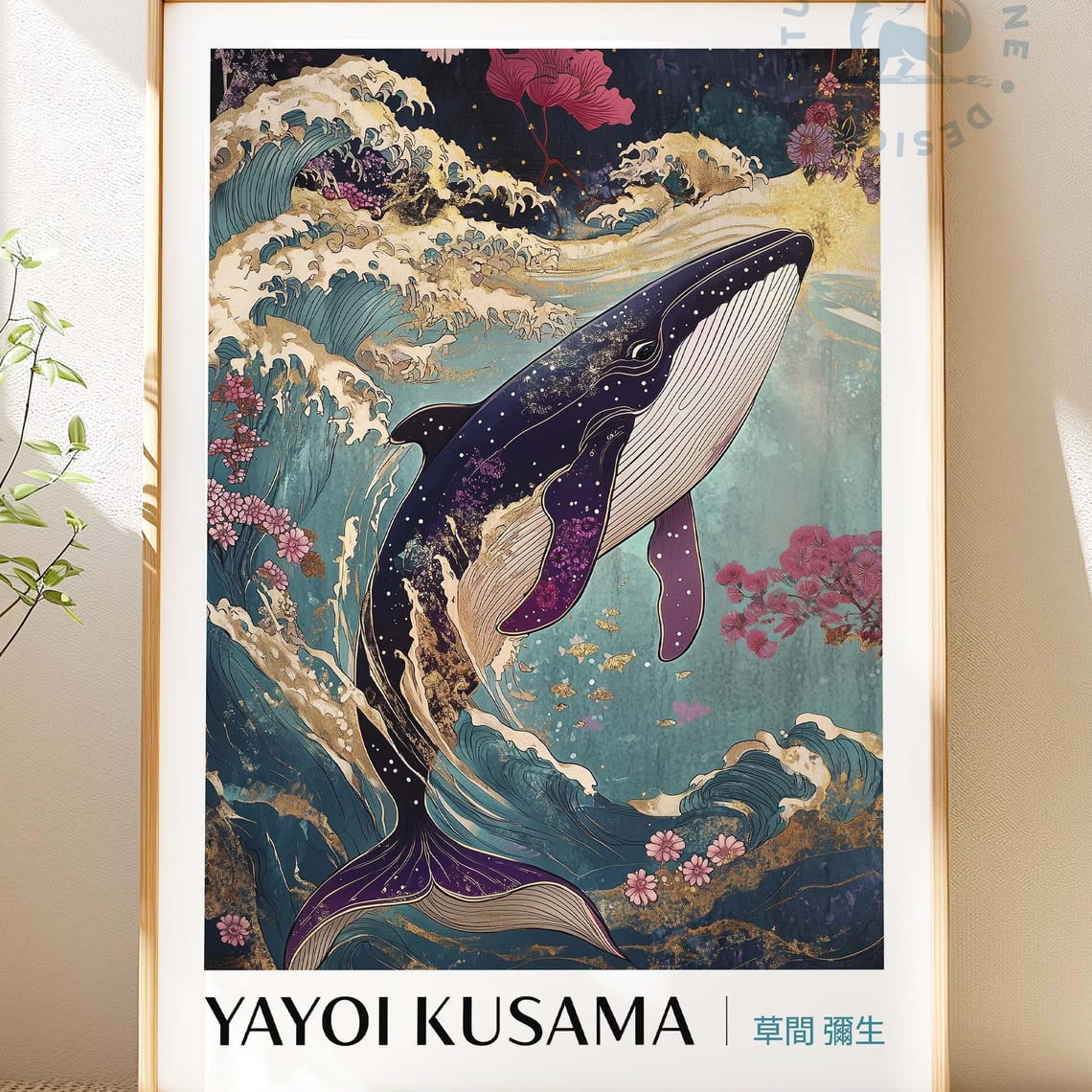 Kna Prints - Yayoi Kusama Japanese Whale Wall Art, Ocean Whale Print ...