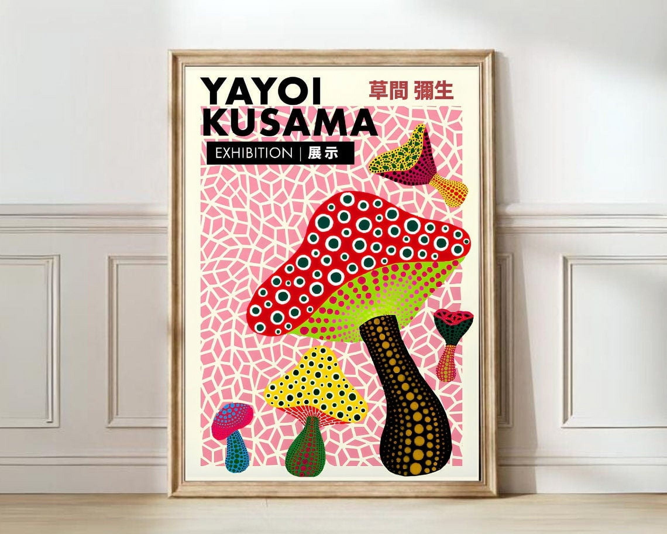 Kna Prints - Yayoi Kusama Pik Mushrooms Exhibition Yayoi Kusama Wall ...