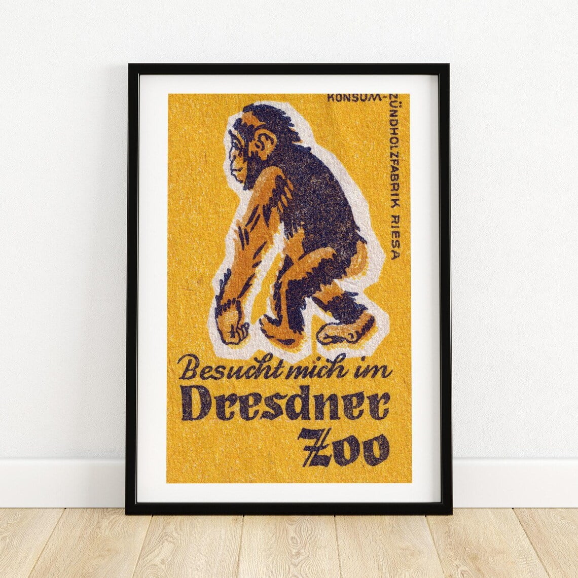 Kna Prints - Yellow Monkey - Matchbox Print - Aesthetic Wall Art ...