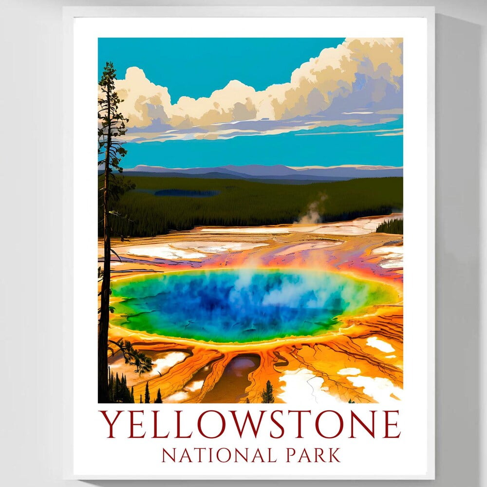 Kna Prints - Yellowstone National Park Poster Print, Landscape Wall Art ...