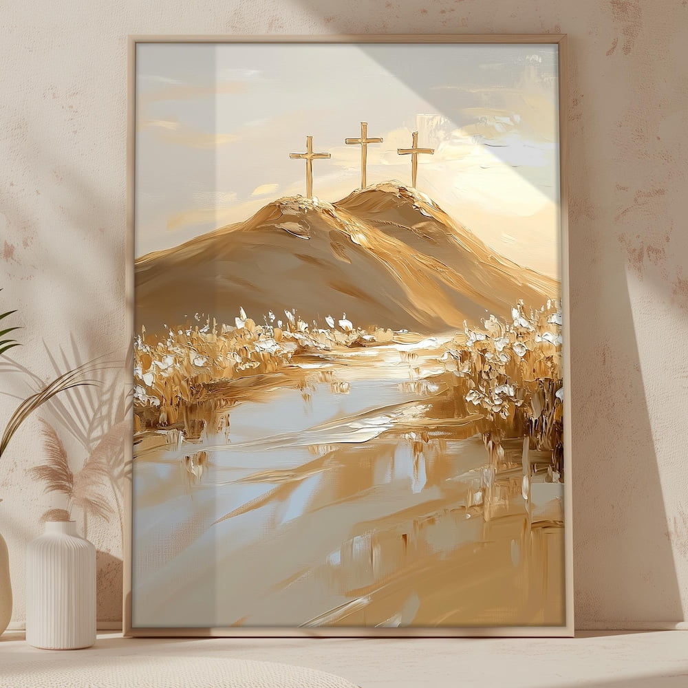Kna Prints - You Will Be With Me In Paradise, Jesus On Cross, Calvary, Christian Wall Art, Three ...
