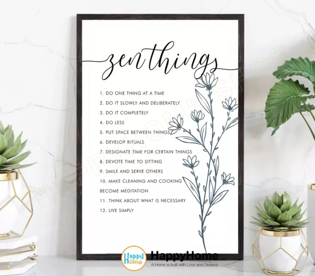 Kna Prints - Zen Things Wall Art Motivational Quotes Meditation Print ...