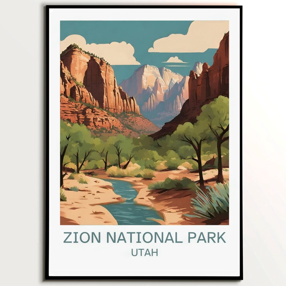 Kna Prints - Zion National Park Poster, Utah Wall Poster Print, Utah ...