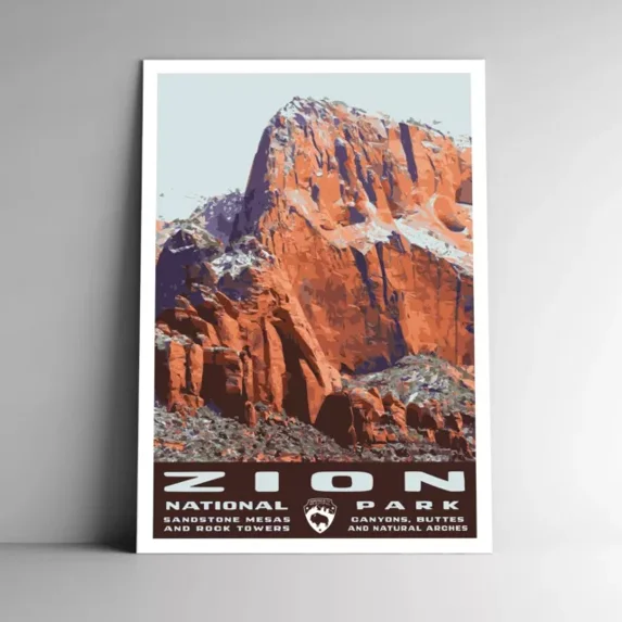 Kna Prints - Zion National Park Travel Poster Utah United States Poster ...