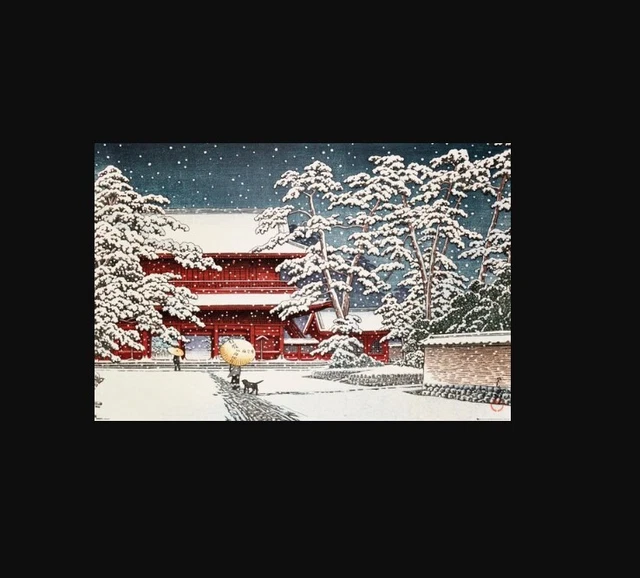 Kna Prints - Zojo Temple In Snow - Kawase For Home Decor, Living Room ...