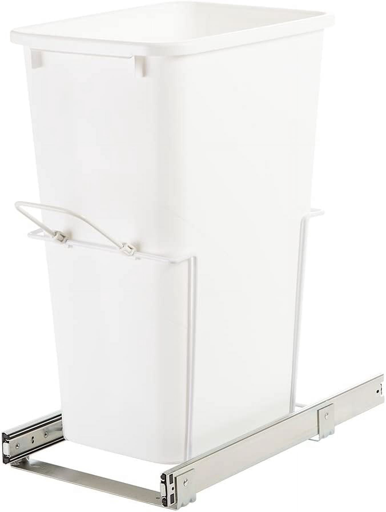 Knape & Vogt SBM12-1-50WH in-Cabinet Bottom Mount Pull Out Trash Can ...