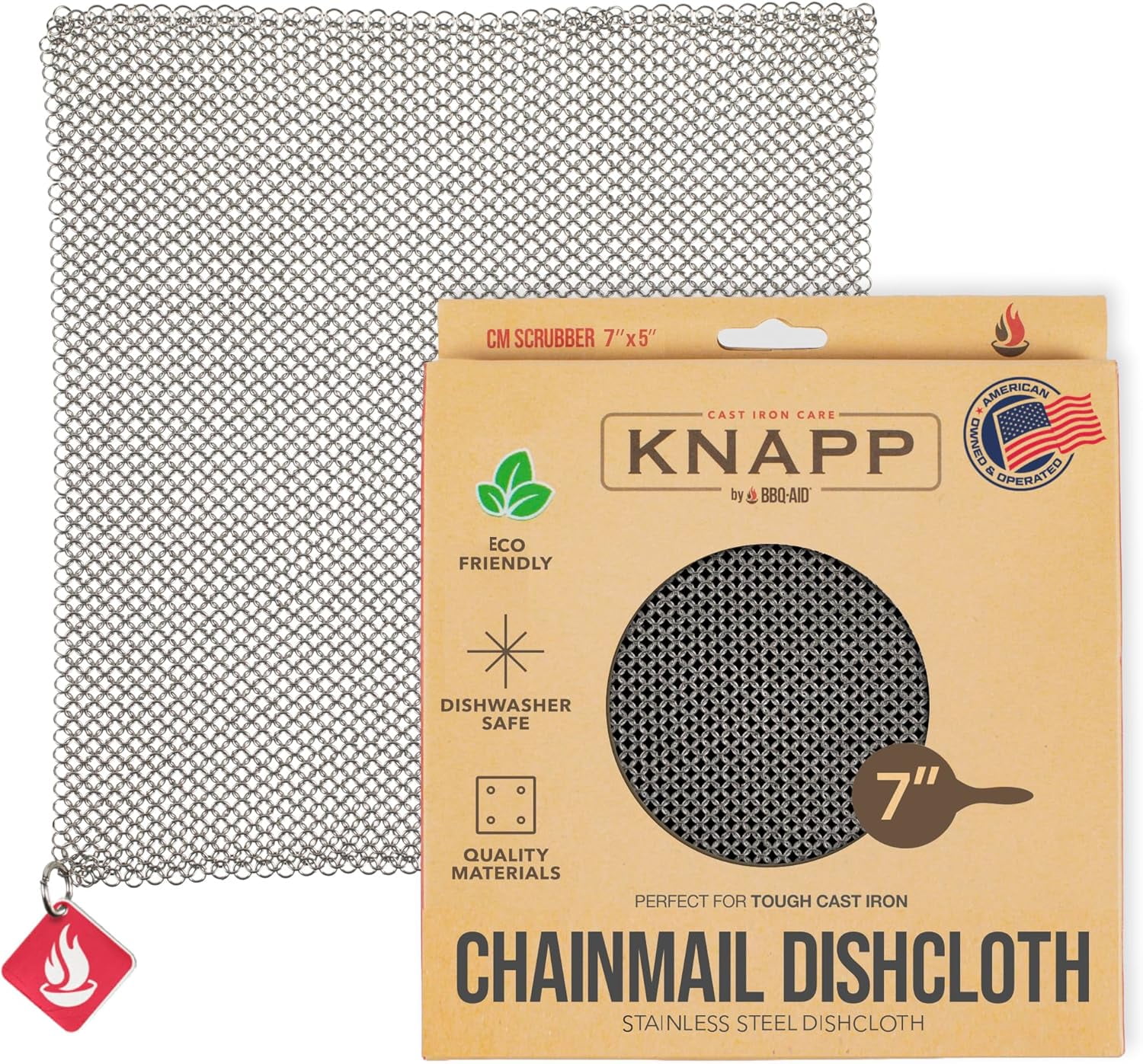 Knapp Made Chainmail Dishcloth 7”x5” - Replace Your Dirty Sponge - All ...
