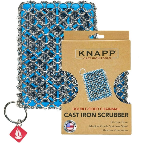 Knapp Made Combo Chainmail Cast Iron Scrubber with Silicone Core ...