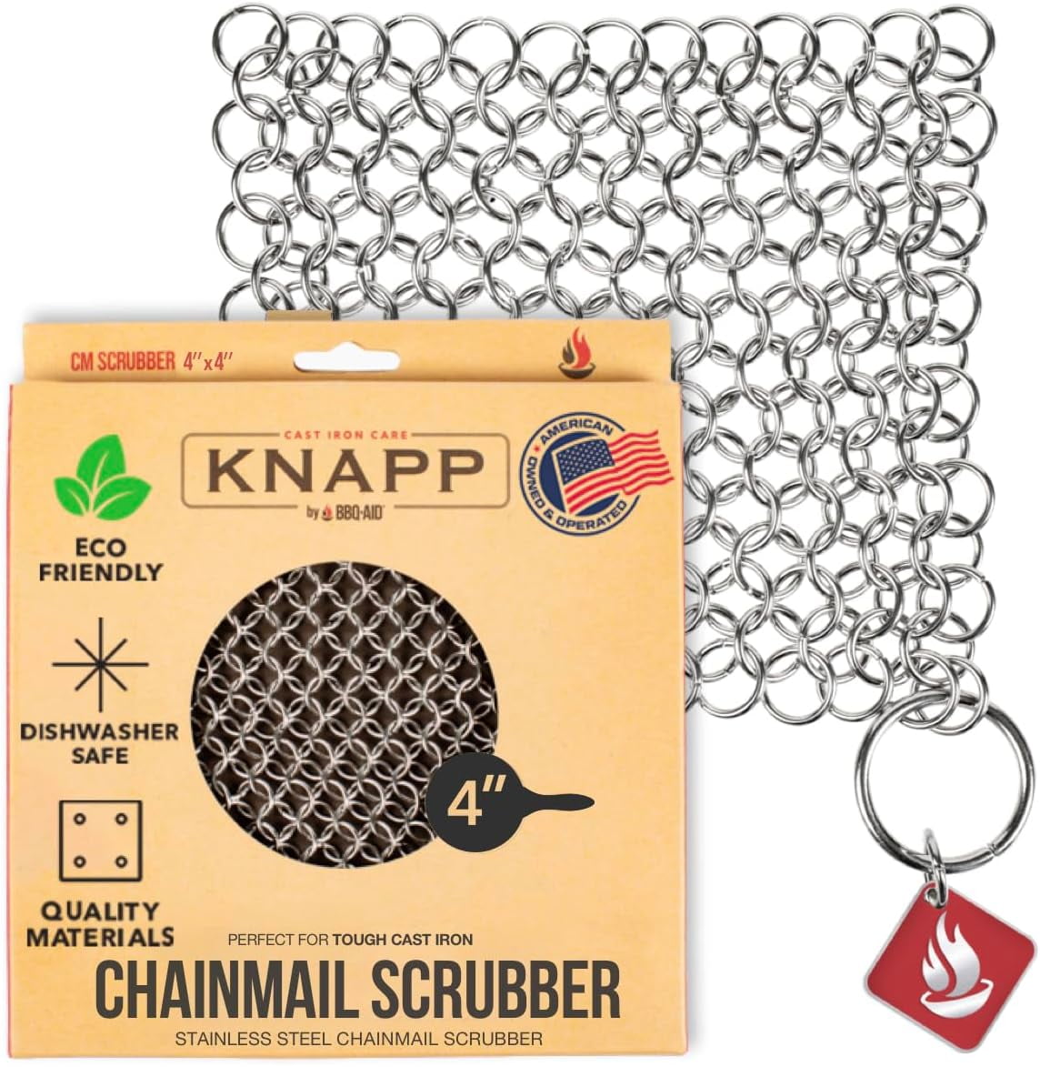 Knapp Made Original 4" Chainmail Scrubber - Cleaner For Cast Iron ...