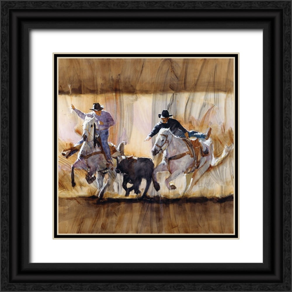 Knauf, J.E. 20x20 Black Ornate Wood Framed with Double Matting Museum ...