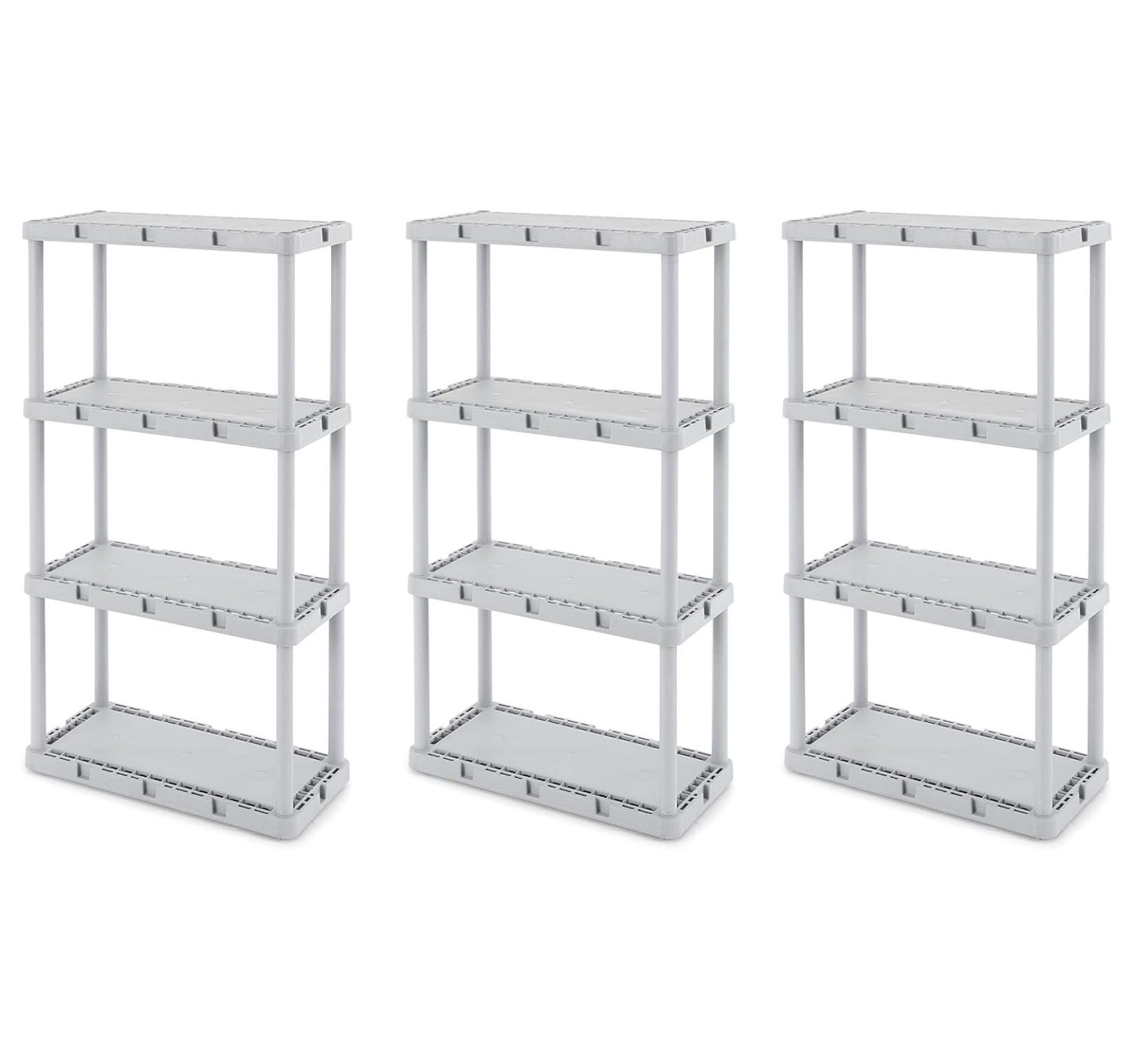 Knect-A-Shelf 4 Tier Storage Shelving Unit - 3 Pack, 24x12x, Light Duty ...